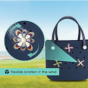 Matalde Rubber Beach Bag Accessories Charms - Windmill Beach Charm Accessories for Rubber Beach Totes with 0.5'' dia Holes Perfect for Summer Vibes