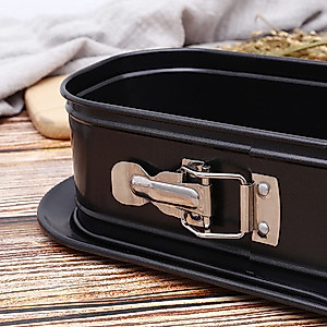 XLDYM 12inch Long Oval Springform Pan, Non-Stick Spring Baking Pan Cheesecake Pan with Removable Bottom, Quick Release Latch Bakeware, for Baking Bread