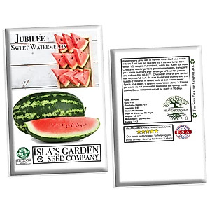 Jubilee Sweet Watermelon Seeds for Planting, 50+ Heirloom Seeds Per Packet, (Isla's Garden Seeds), Non GMO Seeds, Botanical Name: Citrullus lanatus, Great Home Garden Gift