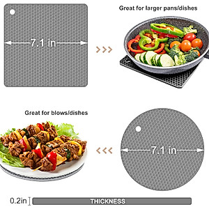 Silicone Trivet Mats - Heat Resistant Trivet Mats Pot Mat Pot Coaster for Countertop, Spoon Holder, Gripper Pad, Hot Pots and Pans