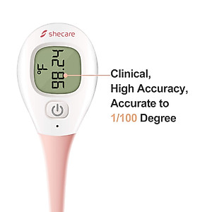 Shecare Digital Basal Body Thermometer for Ovulation,Fertility BBT Thermometer High Precision Oral Thermometer,Accurate 1/100th Degree Works with Shecare APP Basal Thermometer Basic Thermometer