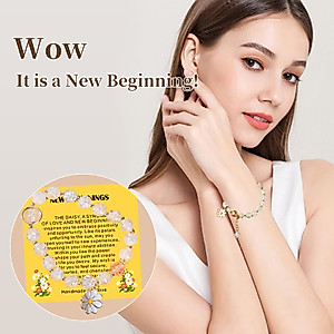 Lokaheadr New Chapter Gifts, Divorce Gifts for Women, Break Up, Farewell Gifts for Friends Bestie Sister, Divorce Party Decorations, Coworker Leaving Gift, Bracelet & Greeting Card Gifts Set