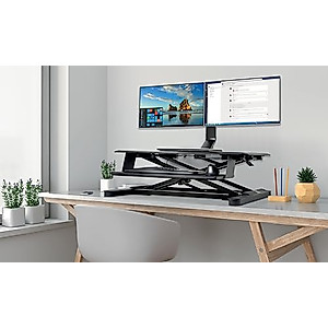 Kensington Dual Monitor Mount for Desk, C-clamp Vesa Monitor Stand Fits 2 Ultrawide Monitors Up to 27 Inches, Low Profile Monitor Stand, Height Adjustable Rotating Free Standing Monitor Arm, Black