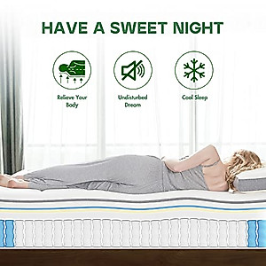 Twin XL Size Mattress, 12 Inch Hybrid Gel Memory Foam Mattress with Pocket Spring, Breathable Medium Firm Mattress in a Box, Cool Sleep and Balance Support CertiPUR-US Certified by DIGLANT