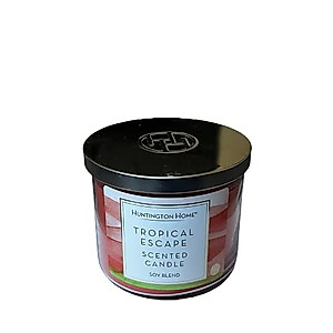Huntington Home Soy Blend Scented Candle All Scented, 3 Wicks 45/60 Hours Tropical Escape