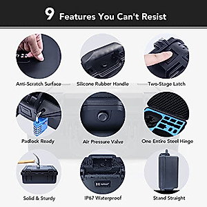 Lykus Titan AT110 Waterproof Hard Case for DJI Avata, Goggles 2, and FPV Remote Controller, Support up to 9 Avata batteries and 3 Goggles batteries [CASE ONLY]