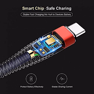 10ft Long USB-C Cable Fast Charger Cord for REVVL 6 5G, 6 Pro 5G, 4, V, V Plus Phones - Type-C Power Wire Red Braided Compatible with T-Mobile REVVL 6, Pro, 5G, 4, V, Plus