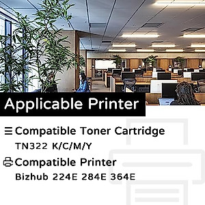 RIOMAN TN322 Toner Cartridge Compatible Replacement for Konica Minolta TN322 to Use with Bizhub 224E 284E 364E Toner Printer 2Black