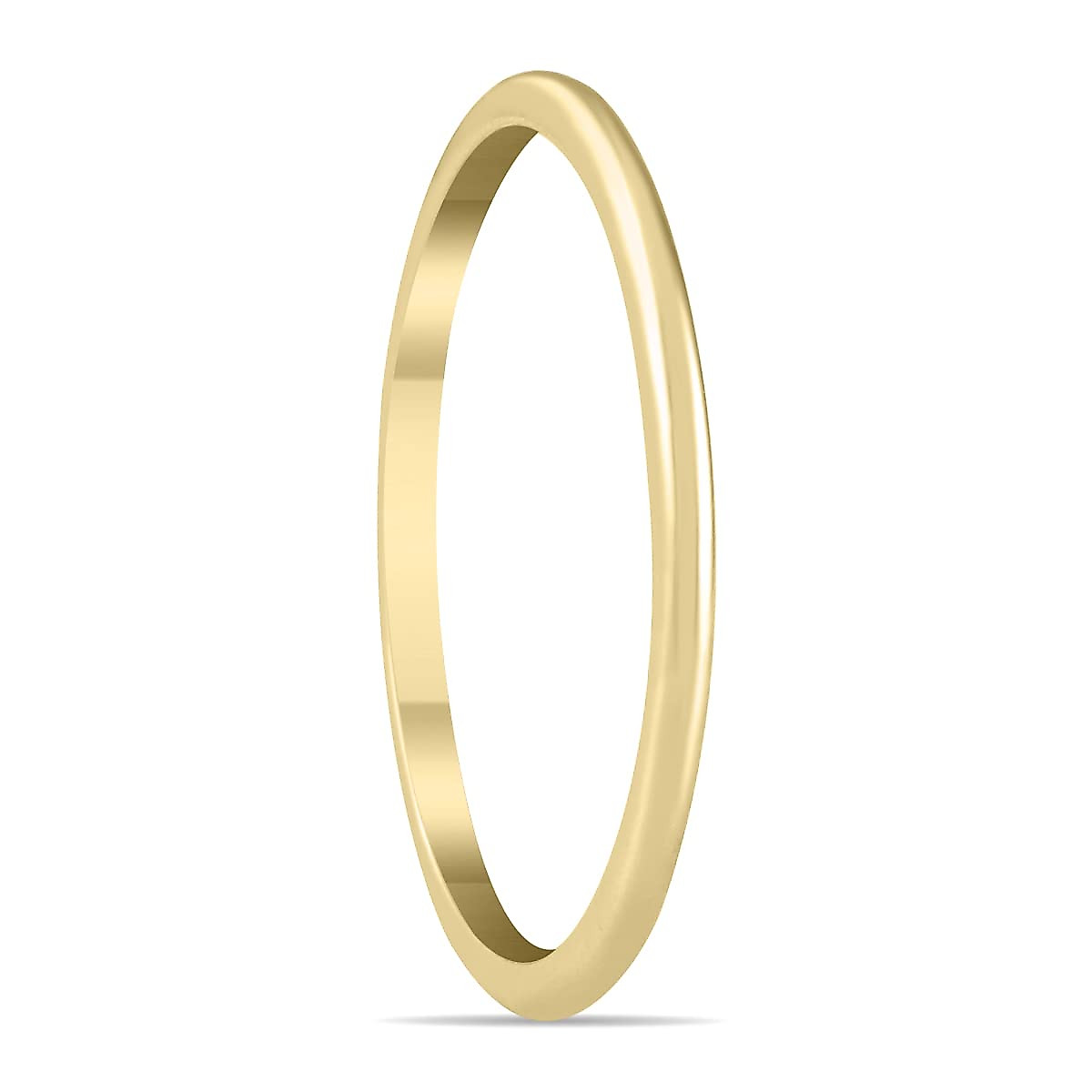 SZUL 1mm Thin Domed Wedding Band Available in 14K Yellow Gold, 14K White Gold, and 14K Rose Gold (Yellow-gold, 8.5)