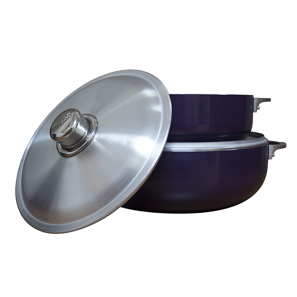 IMUSA USA 2 Piece Purple Caldero (Dutch Oven Set with Aluminum Lid (4.4Qt, 6.9Qt) Oven Safe