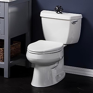 Bemis 19170CSLA 000 Alesio Toilet Seat with Chrome Hinges will Slow Close, Never Loosen and Provide the Perfect Fit, ELONGATED, High Density Enameled Wood, White