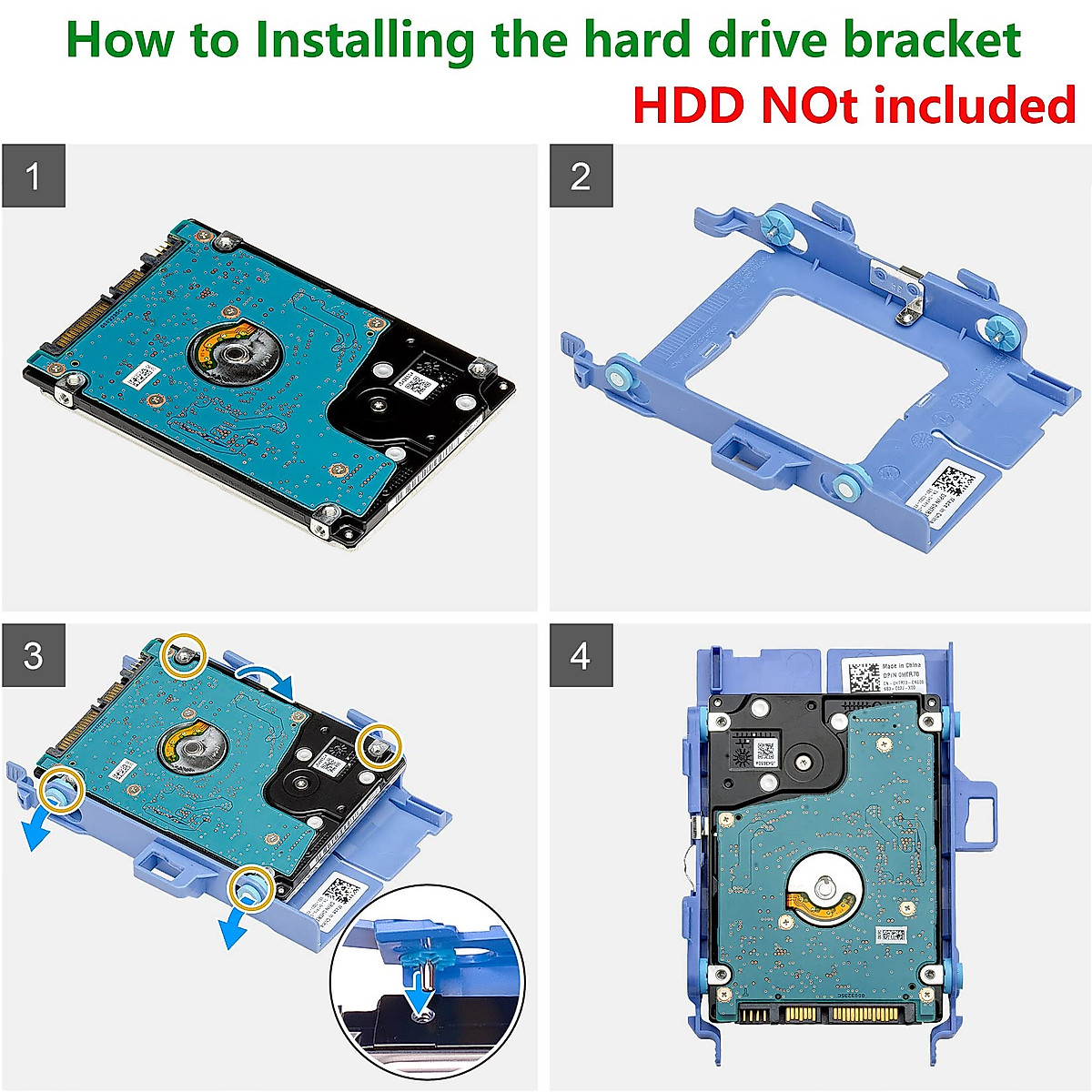 Deal4GO SATA Hard Drive Cable 0C38N CGH6X w/HDD Caddy Carrier RNXJT 0RNXJT for Dell Precision 3240 T3240 OptiPlex 7080 Micro Form Factor Desktop