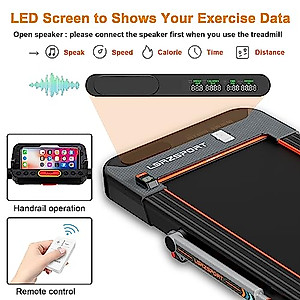 LSRZSPORT Under Desk Treadmill, 2 in 1 Folding Treadmills for Home Portable Compact 2.5HP Walking Pad Treadmill Under Desk Running Machine with Remote Control Speaker,Easy to Fold