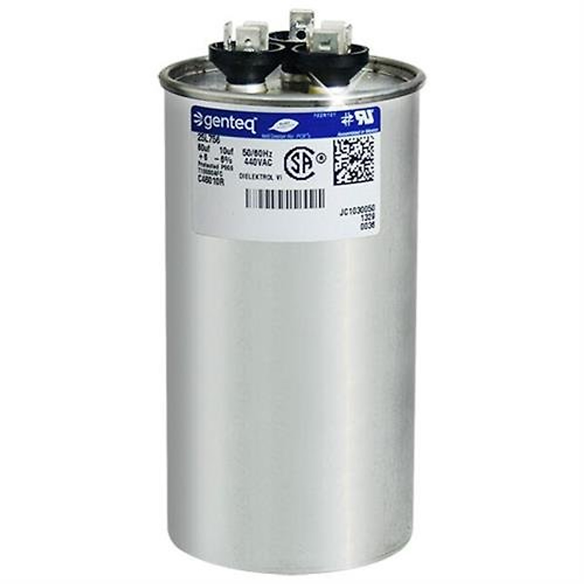 FAST SHIPPING! ORIGINAL GE Genteq Capacitor round 60/10 uf MFD 440 volt 25L756 (replaces old GE# C46010R), 60 + 10 MFD at 440 volts