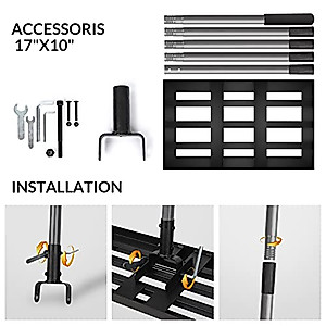 Walensee Lawn Leveling Rake, 6.5FT 17"x10" Levelawn Tool, Heavy Duty Effort Saving Lawn Level Tool, Stainless Steel Handle Lawn Leveler for Yard Garden Golf Course, Ease Level Soil Sand Dirt Surfaces