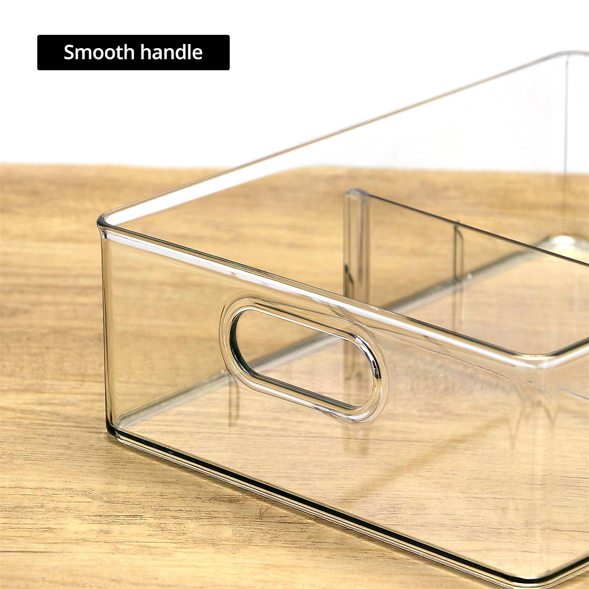 QWORK Refrigerator Organizer Bins with Pull-Out Drawer, Clear Fridge Drawer Organizer with Handle, 13.4 X 10 X 4.3 inches, Stackable and PET Storage Container for Kitchen, Pantry, and More