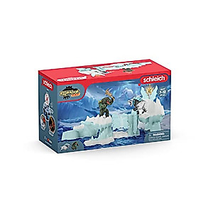 Schleich Eldrador Creatures, Mythical Creatures Toys for Kids, Attack on Ice Fortress Set with Ice Monster and Jungle Monster Action Figures, Ages 7+