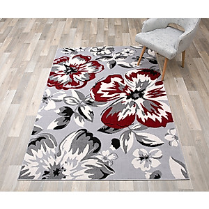 Rugshop Modern Floral Area Rugs 3'1" x 5' Red
