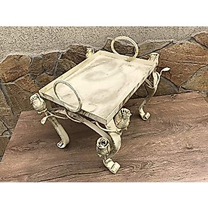 Breakfast in bed tray, iron anniversary gift for her, rose, floral, serving tray, coffee table, iron gift, iron gift for her, bed tray, tray