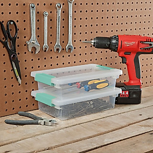 Sterilite 19618606 Small Clip Box Clear Storage Tote Container w/ Lid (12 Pack)