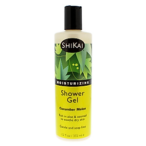 ShiKai Daily Moisturizing Shower Gel (Cucumber Melon, 12oz, Pack of 3) | Gentle Formula | Aloe Vera & Oatmeal for Soft, Healthy Skin | Dry Skin Relief