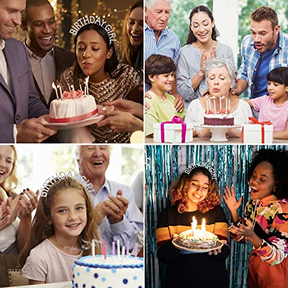 WLLHYF Birthday Crowns Girl Headband Birthday Sash Bling Rhinestone Hair Band Princess Tiara Sweet Happy Birthday Accessories for Women Girls Party Valentine's Day Festival Decorations