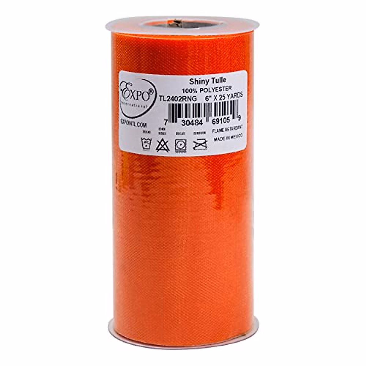 Expo Shiny Tulle Spool of 25-Yard, Orange