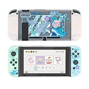 GeekShare Matte Protective Case Slim Cover Case Compatible with Nintendo Switch Only - Shock-Absorption and Anti-Scratch - Shark Party