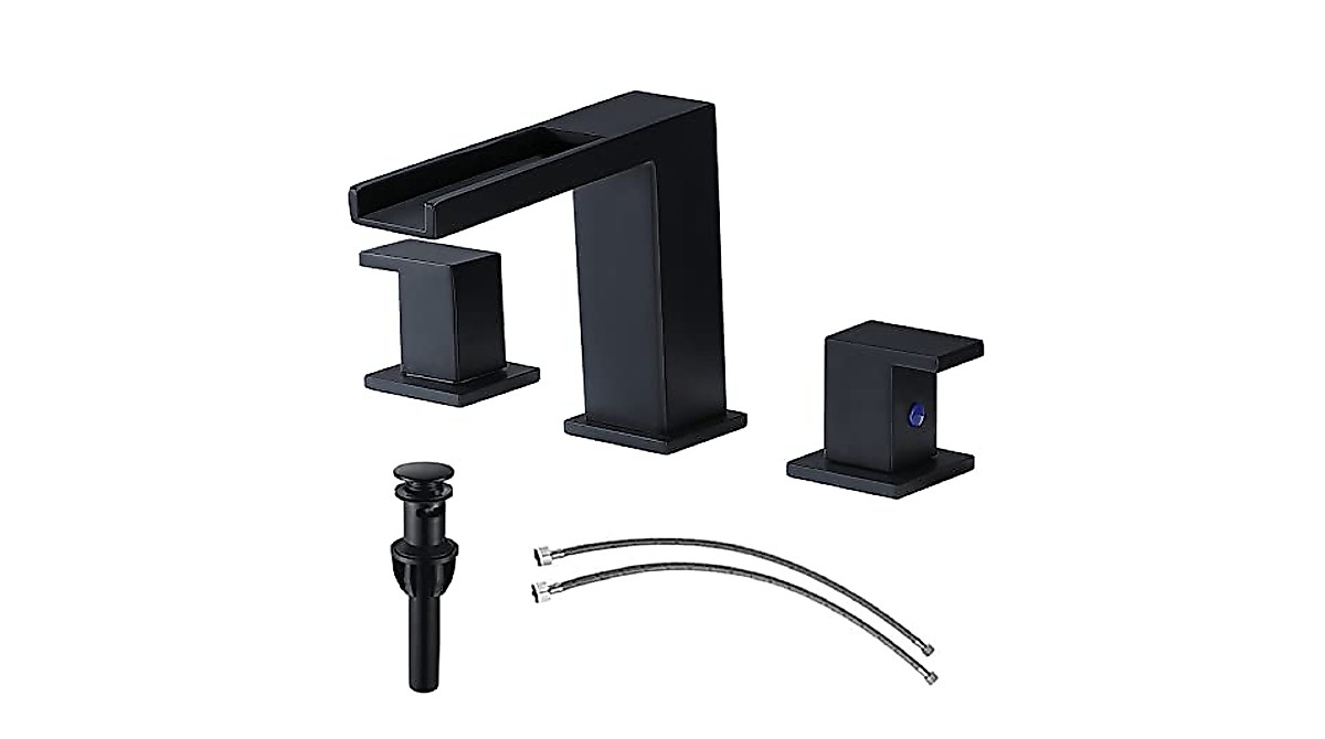 Ufaucet Matte Black Widespread Bathroom Faucet