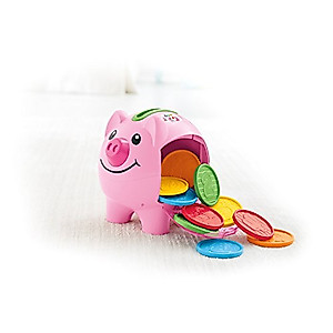Fisher-Price Laugh & Learn Baby Learning Toy Smart Stages Piggy Bank With Music & Phrases For Infant To Toddler Ages 6+ Months