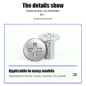 Dewkou 4 PCS Braking Disc Rotor Screws Kit, Stainless Front Rear Braking Set Bolts, Suitable for Honda Hyundai and Kia Models Best Alternative to Mazda (Silver)