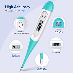 Bundle of Thermometer for Fever, Digital Thermometer for Adults
