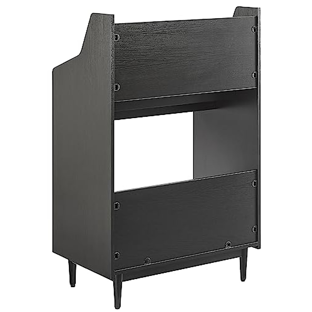 Crosley Furniture Liam Vinyl Record Storage Stand, Tiered Storage Shelves for Records, Black
