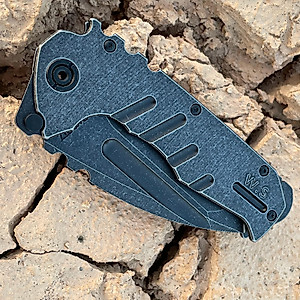 NEWOOTZ AUS-8 Blade Stone Wash Steel Handle Outdoor Camping Pocket Folding Knife EDC Portable Climbing Sharp