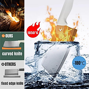 White Knife Block Set, 4PCS Kitchen Knife Set with Block for Home Restaurant, Dishwasher Safe, Non-Stick SUS Material, Nice Gift for Family, Friends