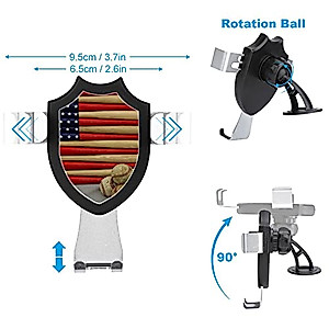 Baseball Bat American Flag Car Phone Mount Holder for Car Dashboard Windshield Air Vent Phone Stand Compatible with Most Cell Phones