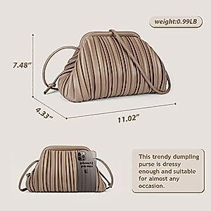 GLITZALL Clutch Purse and Dumpling Bag for Women,Designer Cloud Handbag and Ruched Bag with Detachable Shoulder Strap