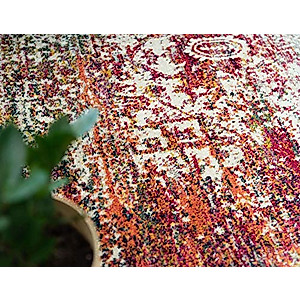 Unique Loom Richmond Collection Area Rug - Medallion (2' x 6' 1" Runner, Multi/ Black)