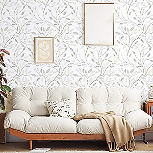Heroad Brand Boho Peel and Stick Wallpaper Leaf Contact Paper Peel and Stick Floral Removable Wallpaper Self Adhesive Wallpaper for Walls Cabinets Shelf Liner Thicken Vinyl Roll 15.5” x 118”