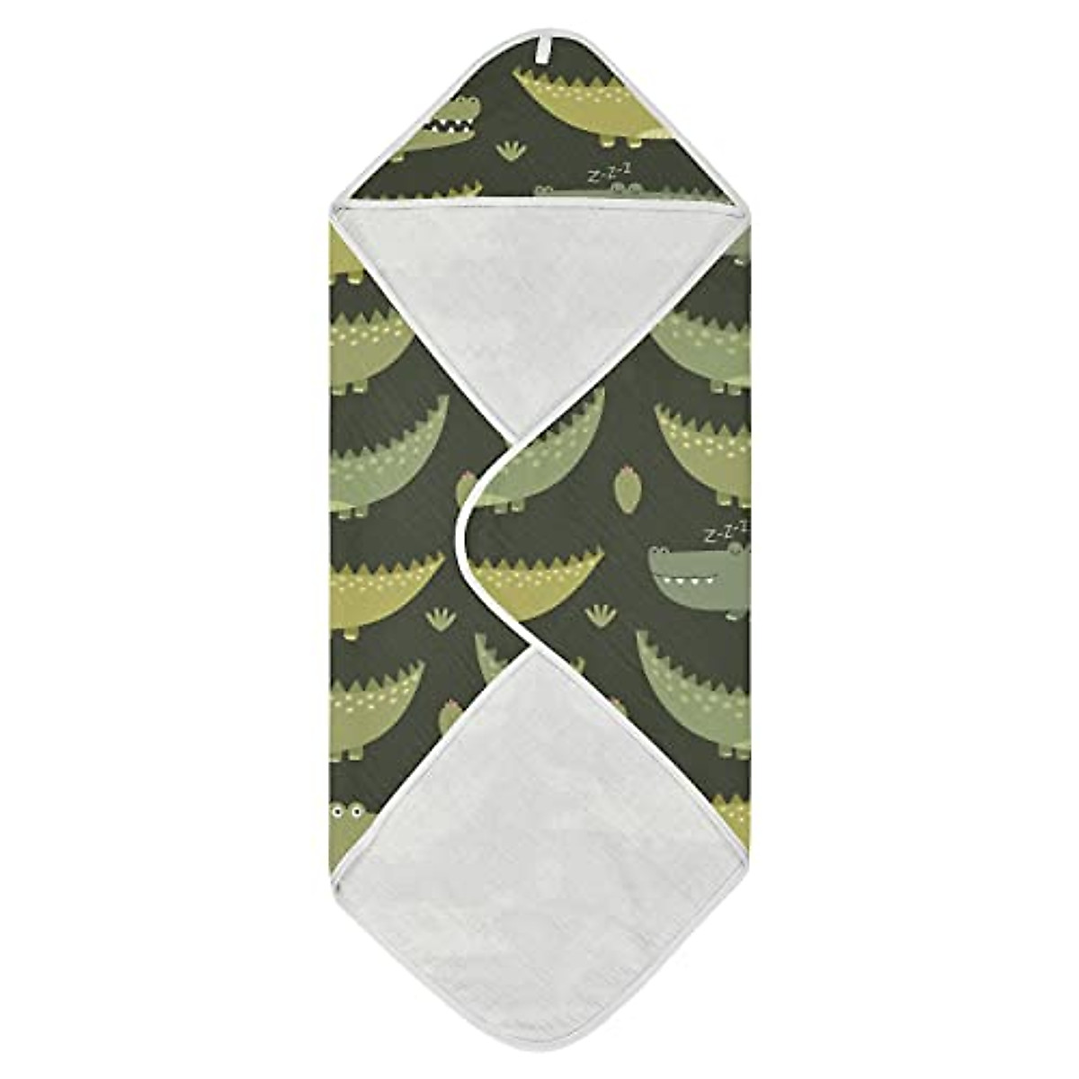 Cactus Cute Crocodiles Hooded Baby Towel Alligator Predator Animal Baby Bath Towel Unisex Toddlers Hooded Towels Cotton Boy Washcloths Girl Shower Towel for Infant Newborn 30 X 30 in