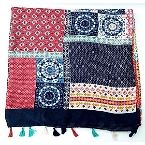 Ahyuan Scarves for Women Large Lightweight Floral Flower Spring Scarf Fashion Wrap Shawls Oversized Shawl Cape