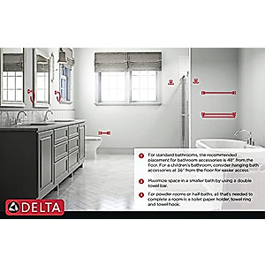 Delta Faucet 79956 Pivotal Wall Mounted Single Post Toilet Paper Holder with Shelf in Polished Chrome, Bath Accessories
