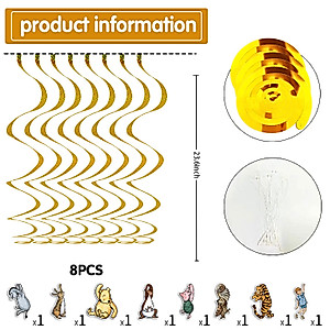 16Pcs Classic Winnie Baby Shower Decorations Swirls Hanging Decorations for Classic Winnie Baby Shower and Birthday Party Supplies