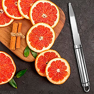 Reluen Stainless Steel Grapefruit Knife Curved Knife - Grapefruit Knife Curved Serrated Bread Knife Kitchen Knifes Small Knives Fruit Knife Stainless Steel Chef Kitchen Knife Curved Carving Tool