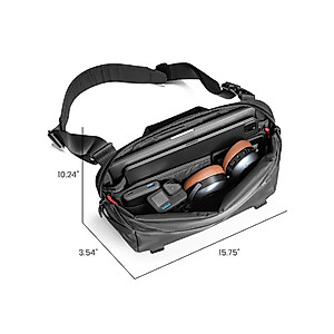 tomtoc Laptop Messenger Shoulder Bag for 13 inch iPad Pro/Air, 13 inch MacBook Pro/Air, Minimalist Chest Crossbody Bag, Water-resistant Everyday Carry Pack for Business, Travel, Work