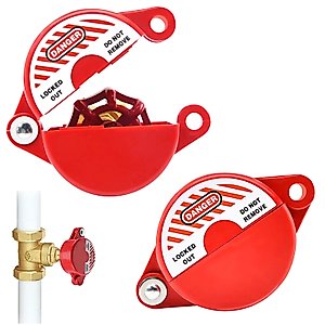 smseace 2Pack Gate Valve Lockout Device suited for 1to2-1/2"gate valve handles Gate Valve Lockout Water Spigot Lock for outdoor faucet Water Spigot Faucet Devices