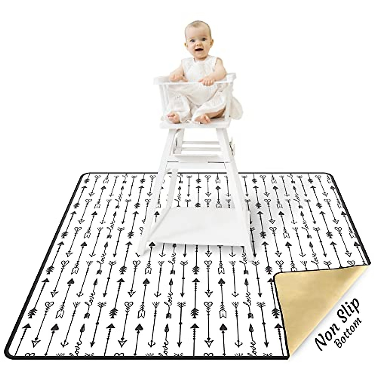 Splat Mat , Waterproof High Chair Mat , High Chair Mat for Floor , Splash Mat for Under Highchair , Mat for Under High Chair , High Chair Floor Mat , Highchair Splash Mat