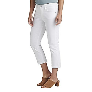 JAG Jeans Women's Cecilia Mid Rise Capri-Legacy, White, 14 Petite
