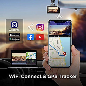 AZDOME 2K Dash Cam, Built in WiFi, Dashboard Camera with QHD 2560x1440P, M27 Car Camera, Dashcams for Cars with 3" Display, WDR, Night Vision, Parking Monitor, G-Sensor