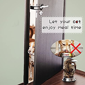 Cat Door Latch Holder,【8 Adjustable Sizes】 Stronger Flex Cat Door Stopper, Keep Door Open 1.5" to 8", Let's Cats in and Keeps Dogs Out of Litter & Food, No Tool Required & No Wall Damage